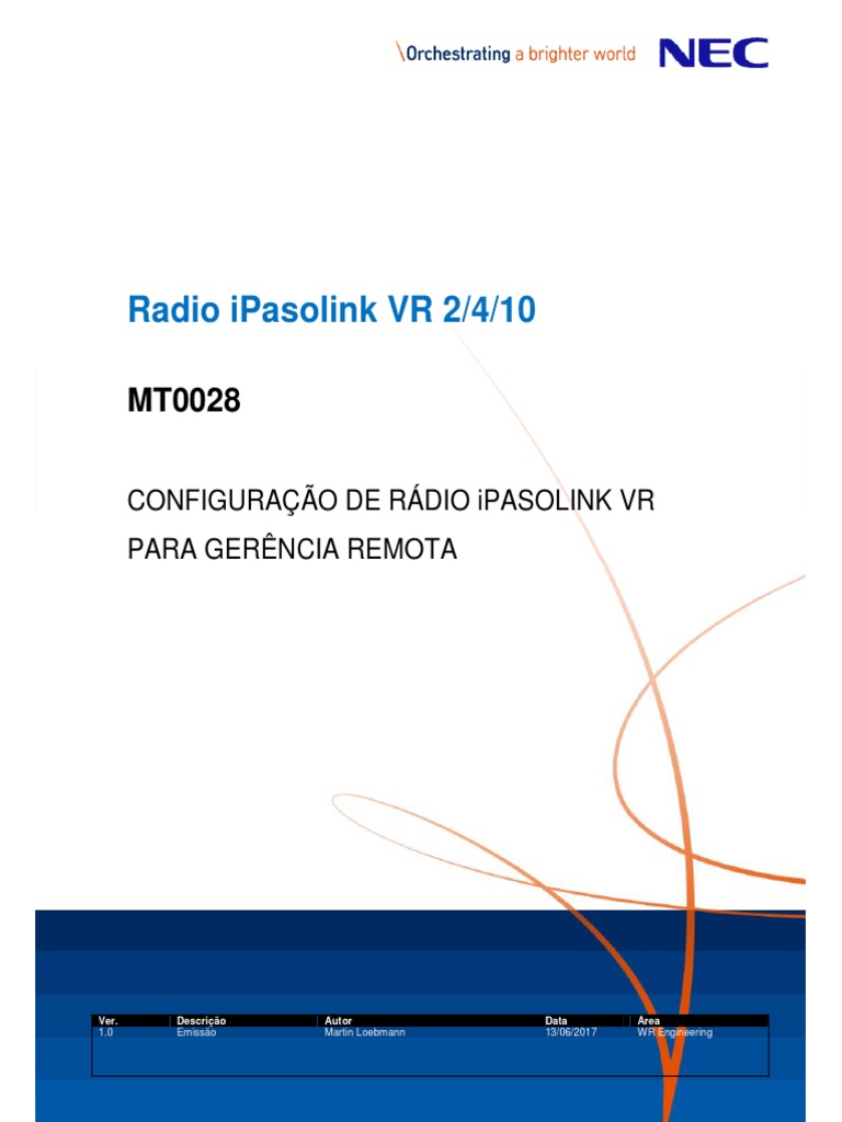 MT0028 - MANUAL DE CONFIG RADIO iPASOLINK VR PARA GERENCIA v1 PDF | PDF | Protocolo de ...