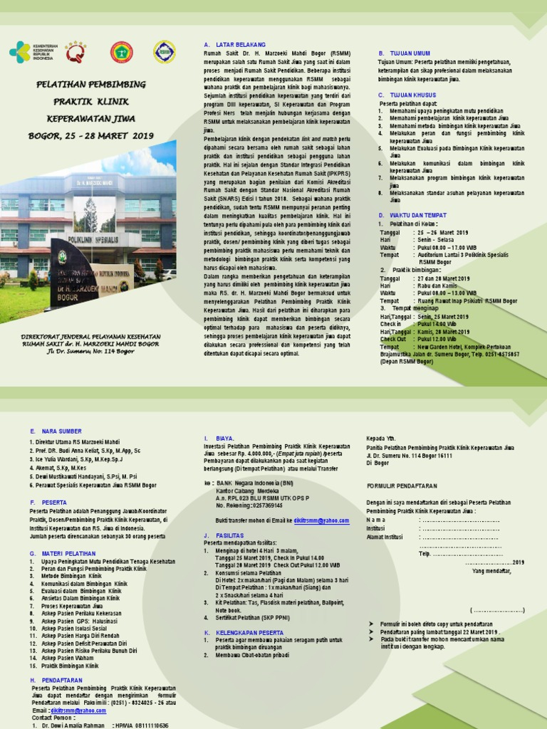 Leaflet Pelatihan Pembimbing Klinik Keperawatan Jiwa | PDF