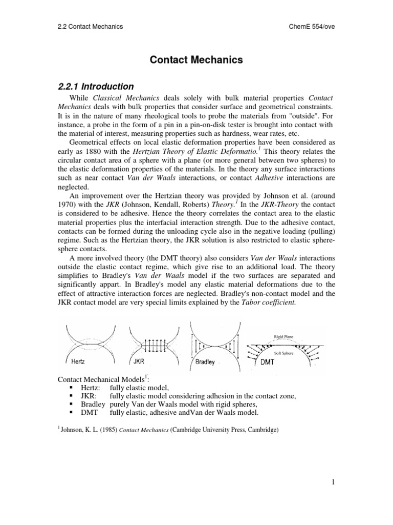 CH 2 Contact Mechanics | PDF