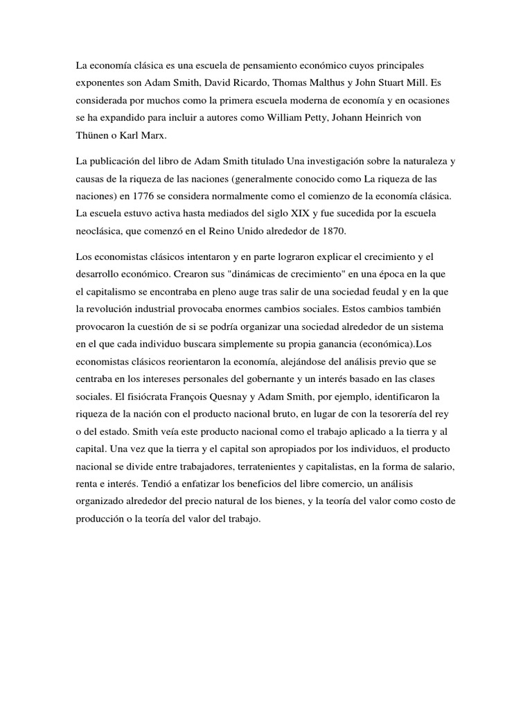 Teoria Del Valor Adam Smith | PDF | Economía clásica | Riqueza