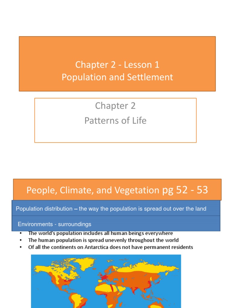 World Regions Chapter 2 Lesson 1 A Population and Settlement | PDF ...