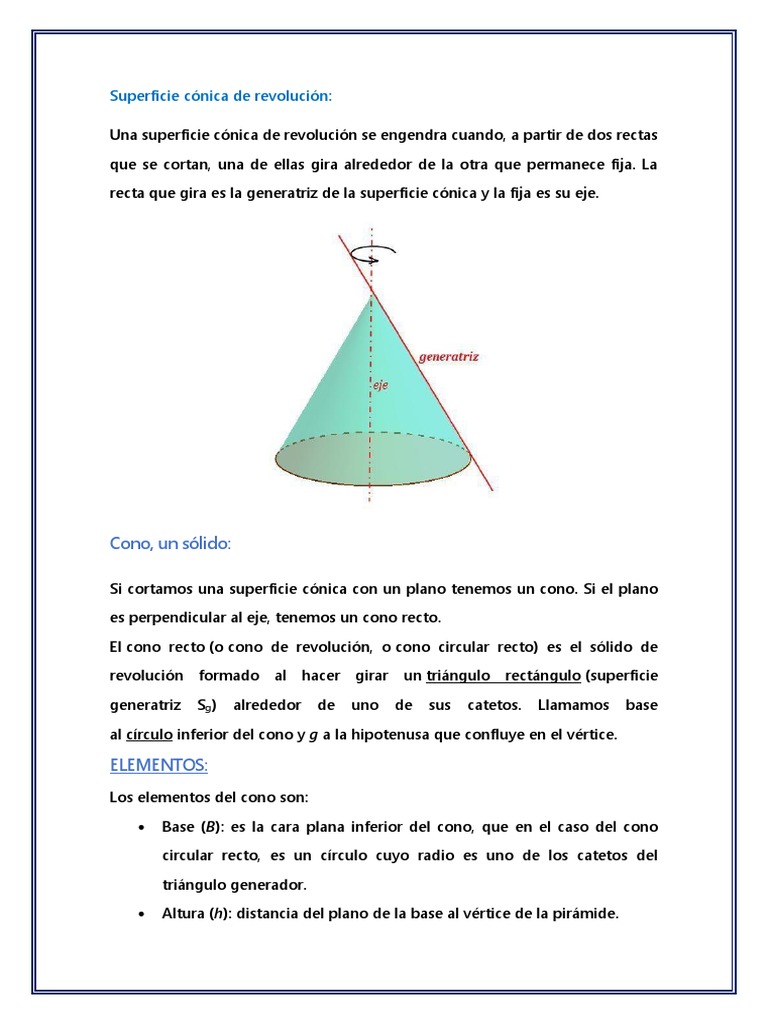 Cono Recto | PDF | Formas geométricas | Objetos geométricos