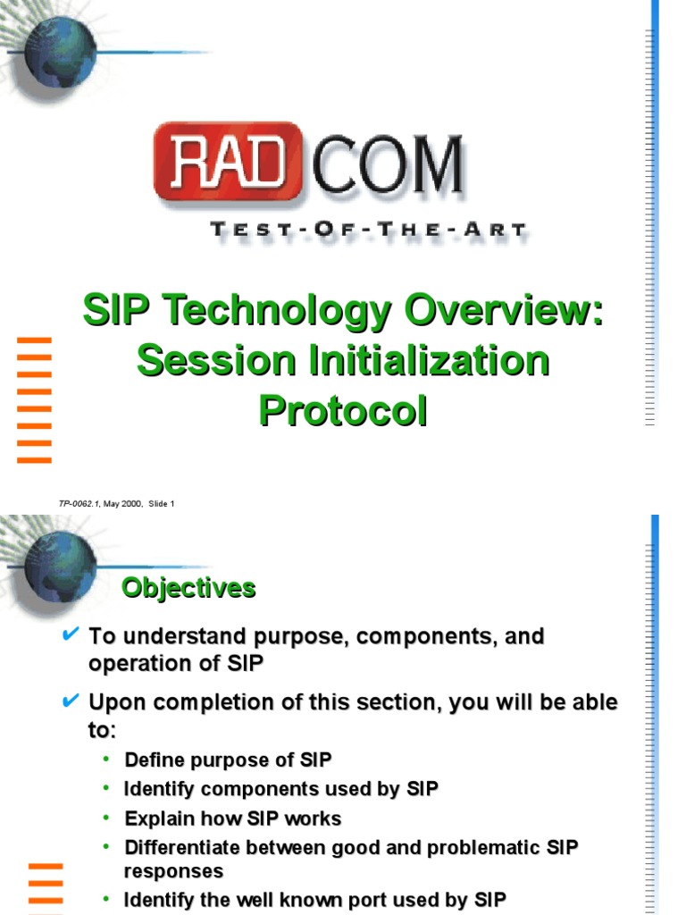 SIP Technology Overview: Session Initialization Protocol | PDF | Session Initiation Protocol ...