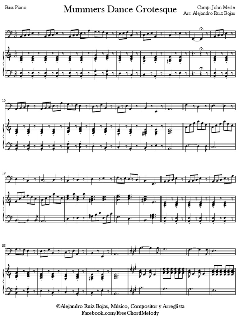 Mummers Dance Grotesque Piano Acompañamiento | PDF | Tecnicas musicales ...