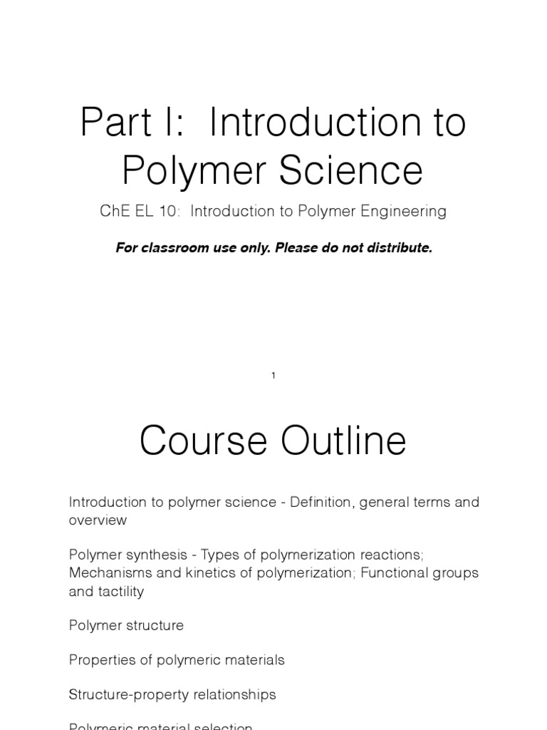 Polymer Science | PDF | Polymerization | Polymers