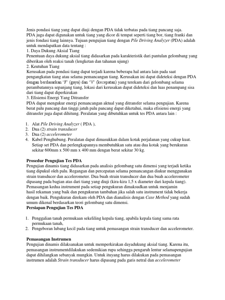 Metode PDA Test | PDF
