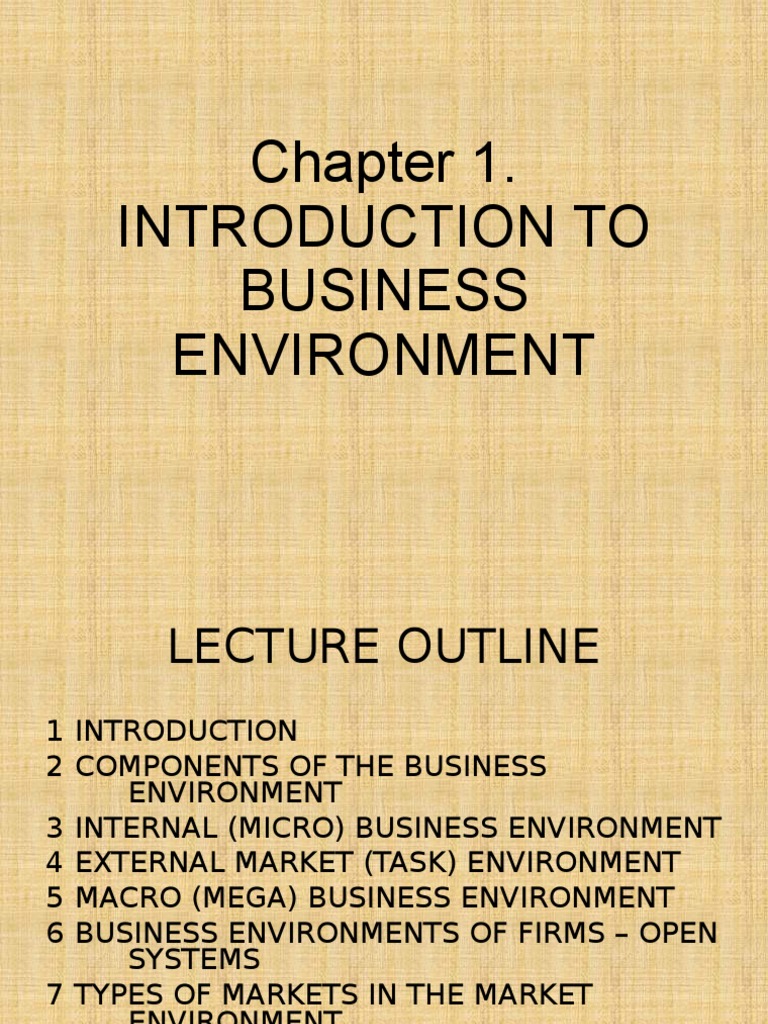 Introduction To Business Environment | Download Free PDF | Strategic ...