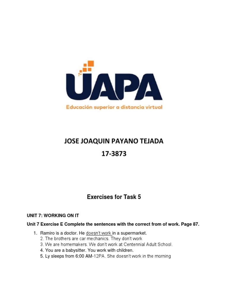 Exercises For Task 5 | PDF | English Language | Linguistic Morphology