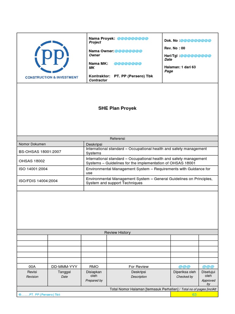 (SYSTEM) (PPONLINE) (CHECK) SHE Plan Dokumen | PDF | Audit | Risk ...