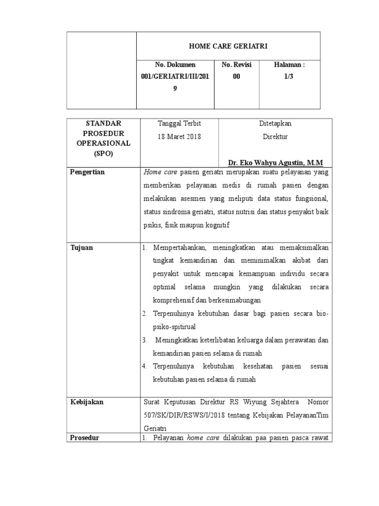 Panduan Home Care untuk Pasien Geriatri | PDF