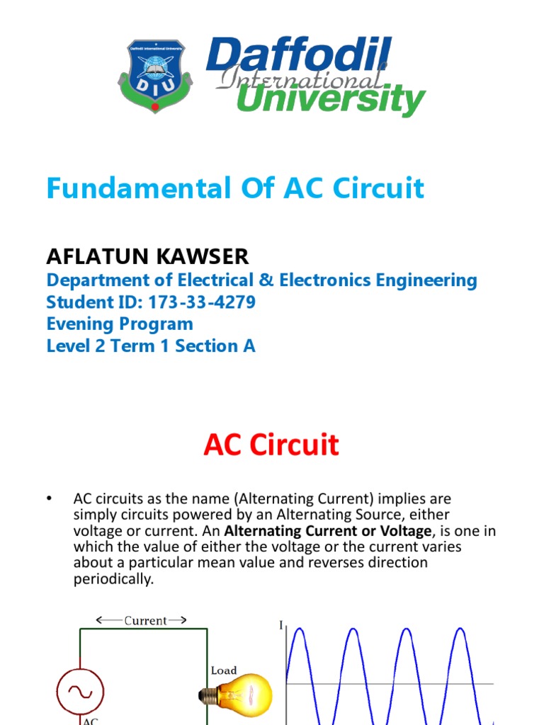Fundamental of AC Circuit | PDF | Passivity (Engineering) | Alternating ...