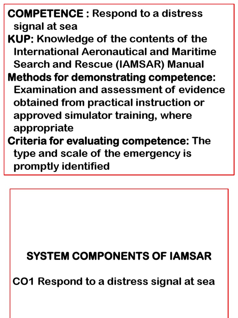 Topic 5.1 System Components of Iamsar | PDF | Search And Rescue