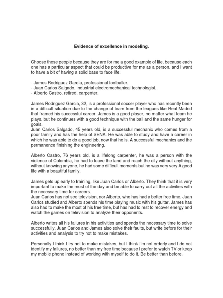 Evidence of Excellence in Modeling | PDF | Science | Engineering