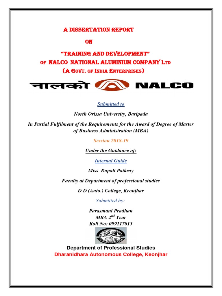 A DISSERTATION PROJECT Parasmani | PDF | Industrial And Organizational ...