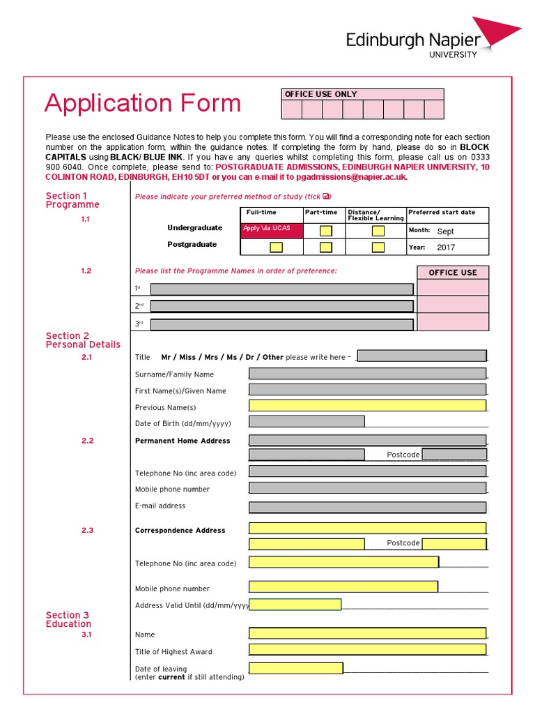 Application Form: Section 1 Programme | Download Free PDF | Race And ...