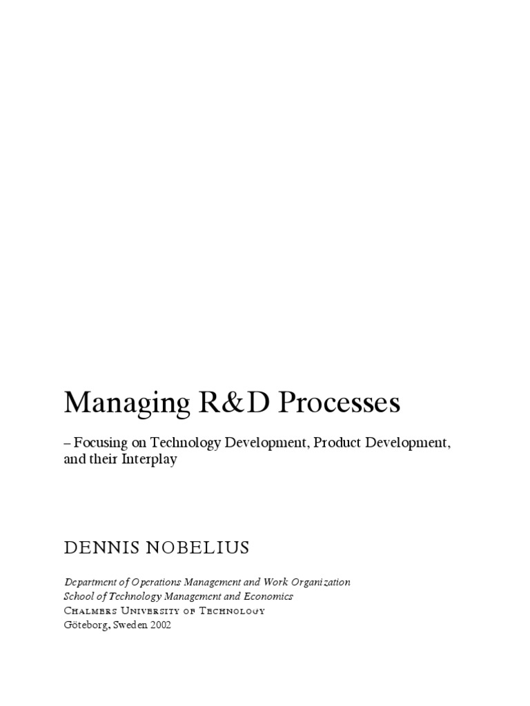 Paper Lecture - Managing R&D Processes | PDF | New Product Development ...