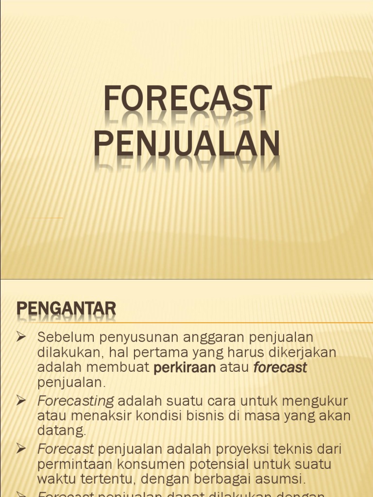 Teknik Forecast Penjualan Efektif | PDF | Teknologi & Rekayasa