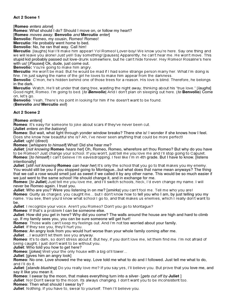 ROMEO AND JULIET Act 2 Scene 1 6 | PDF | Romeo And Juliet | Characters In Romeo And Juliet