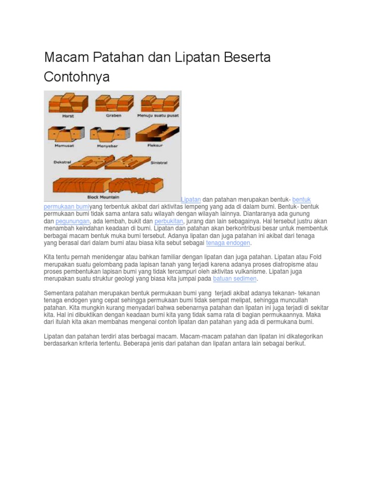 Macam Patahan Dan Lipatan Beserta Contohnya | PDF