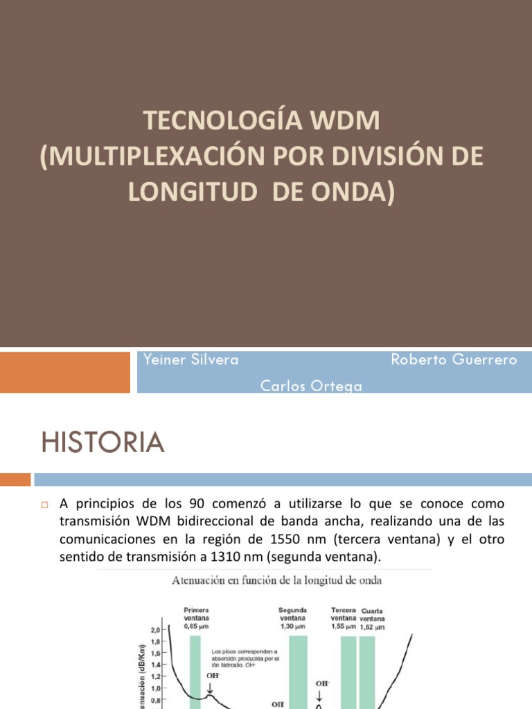 Tecnologia WDM | PDF | Multiplexación por División de Longitud de Onda | Óptica