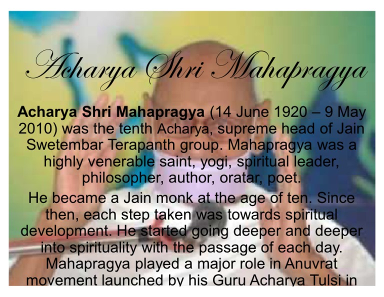 Acharya Shri Mahapragya | Indian Philosophy | Spirituality