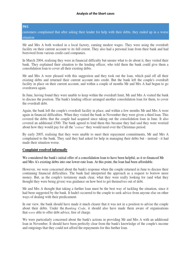 Banking Case Studies | PDF | Overdraft | Transaction Account