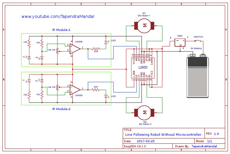 Schematic Line Following Robot Line Following Robot Without ...