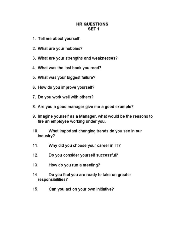 HR Questions | PDF
