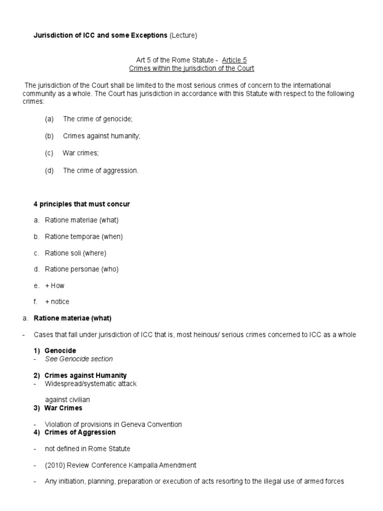 Lecture On The ICC | PDF | International Criminal Court | Crimes ...