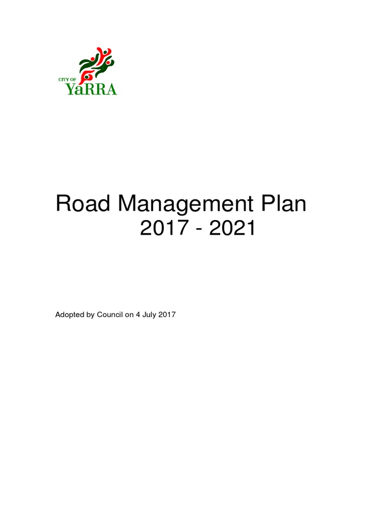 Road Management Plan 2017-2021 | PDF | Road | Sidewalk