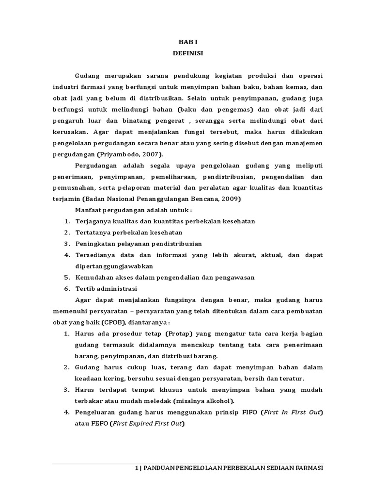 Panduan Gudang Farmasi Rumah Sakit | PDF