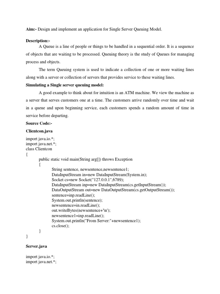 Single Server Queuing Model | PDF | Information Technology Management ...