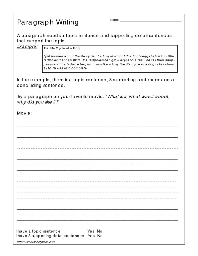 Paragraph Writing Worksheet | PDF | Language Arts & Discipline
