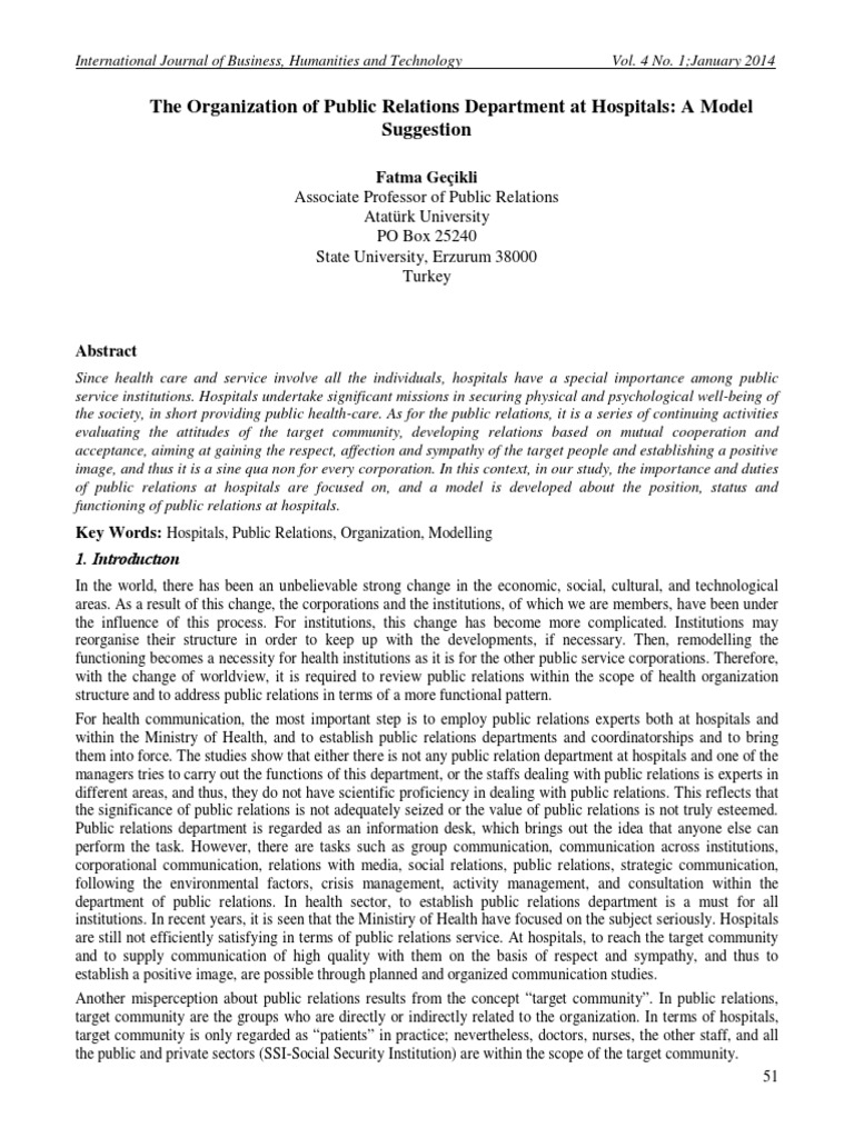 PR in Hospital | PDF | Public Relations | Hospital