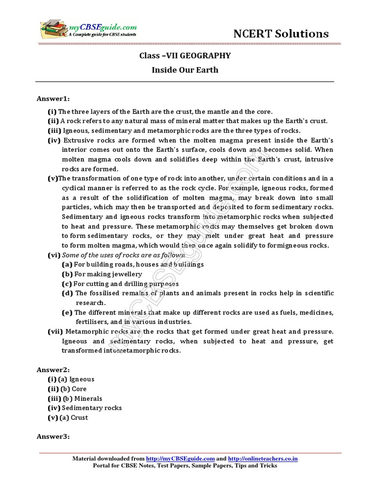 07 Social Ncert Geography Ch01 Environment Ques | PDF | Sedimentary ...
