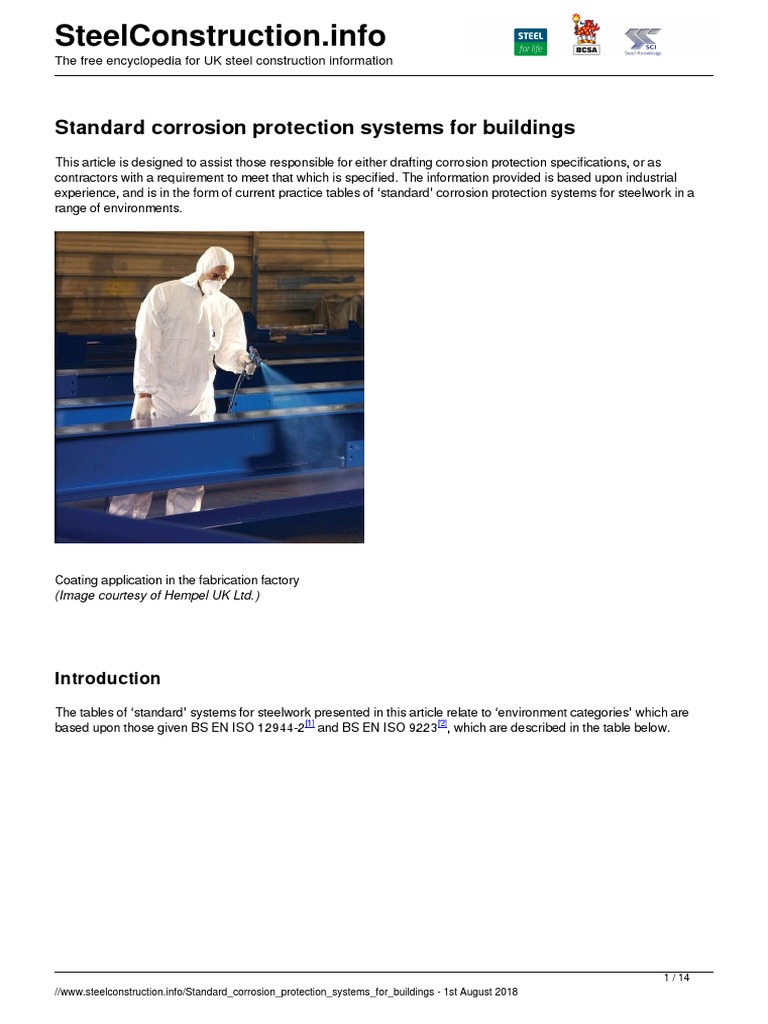 Corrosion Protection Systems for Steelwork | PDF | Galvanization ...