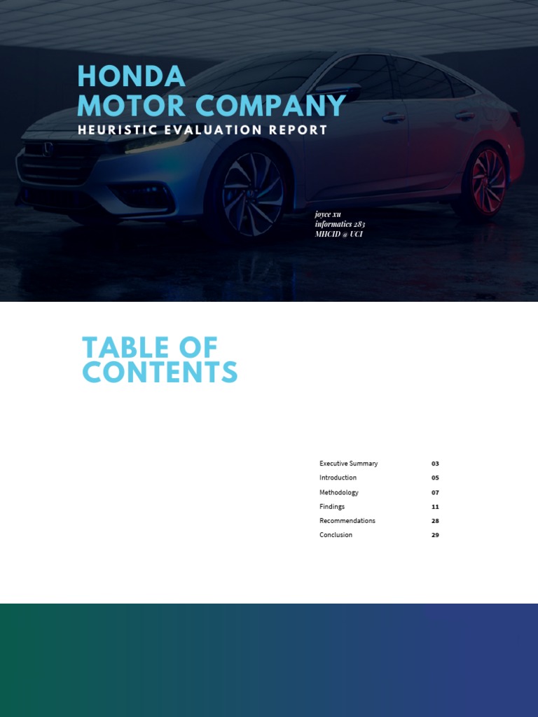Honda Heuristic Evaluation | PDF | Usability | Motor Vehicle