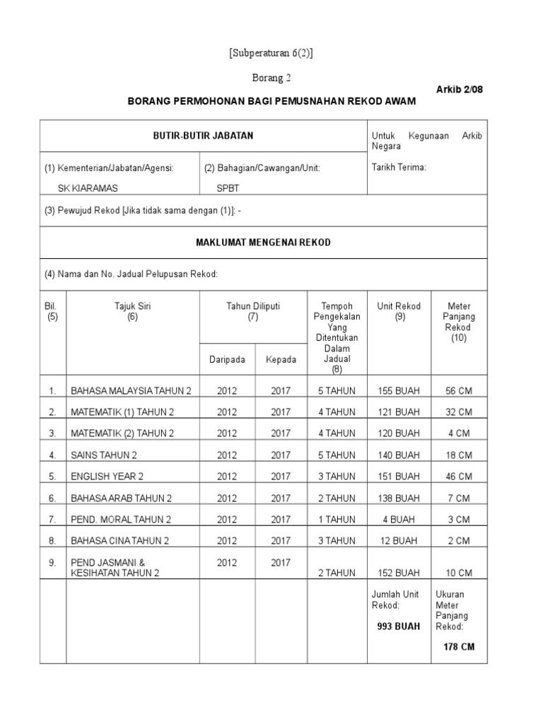Pelupusan Buku Teks Tahun 1 2018 | PDF