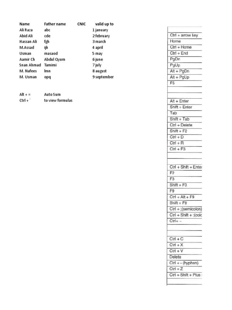 Name Father Name Cnic Valid Up To | PDF | Office Equipment | Printing