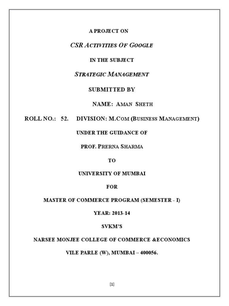 CSR of Google | PDF | Corporate Social Responsibility | Renewable Energy