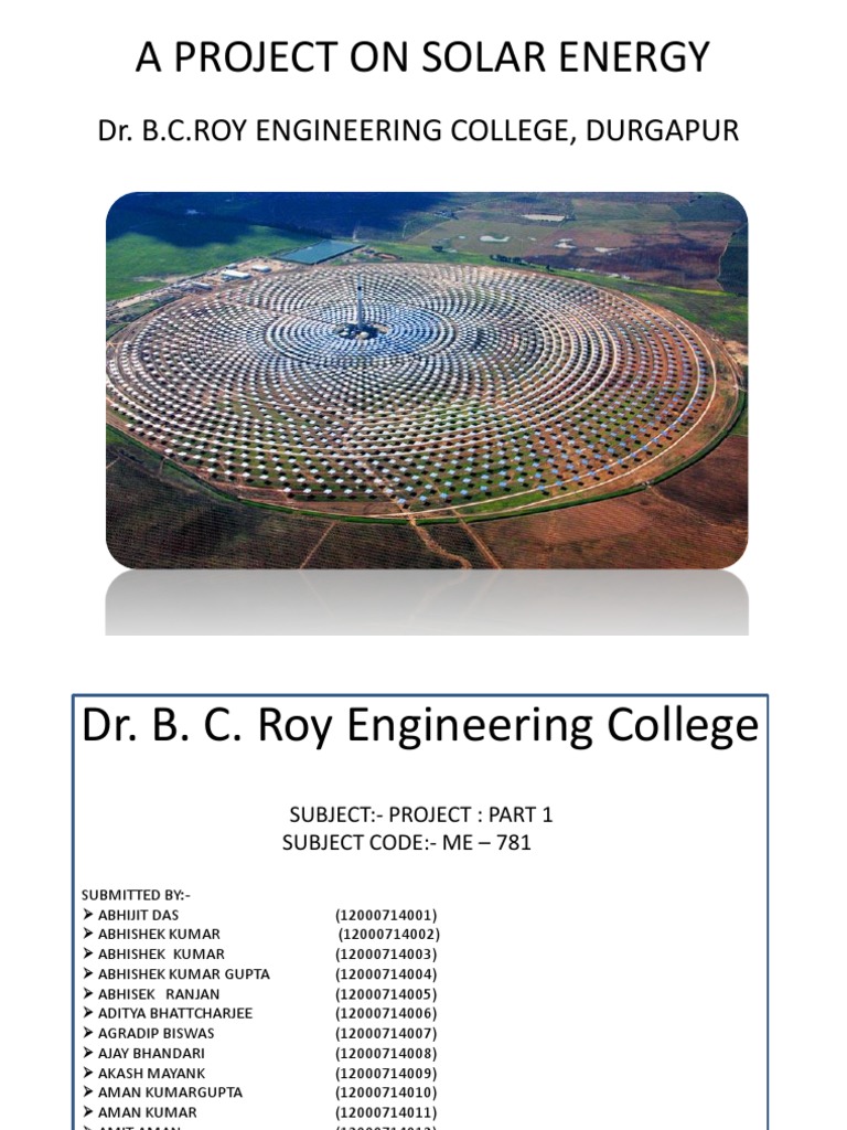 A Project On Solar Energy | PDF | Solar Energy | Photovoltaics