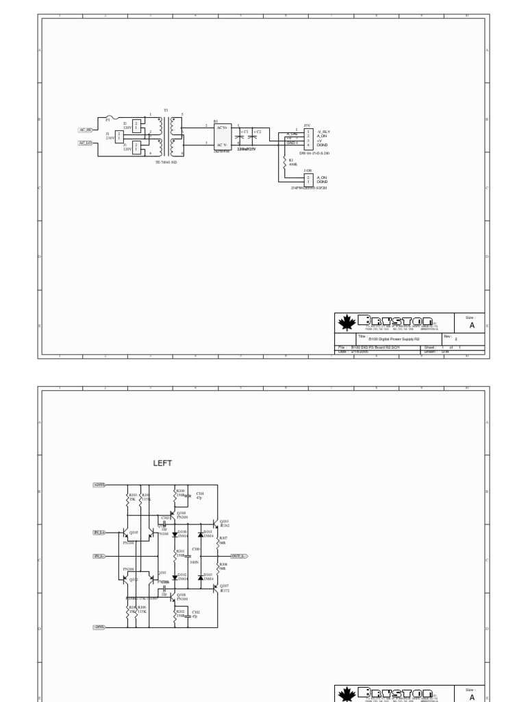 B100 Schematics PDF | PDF