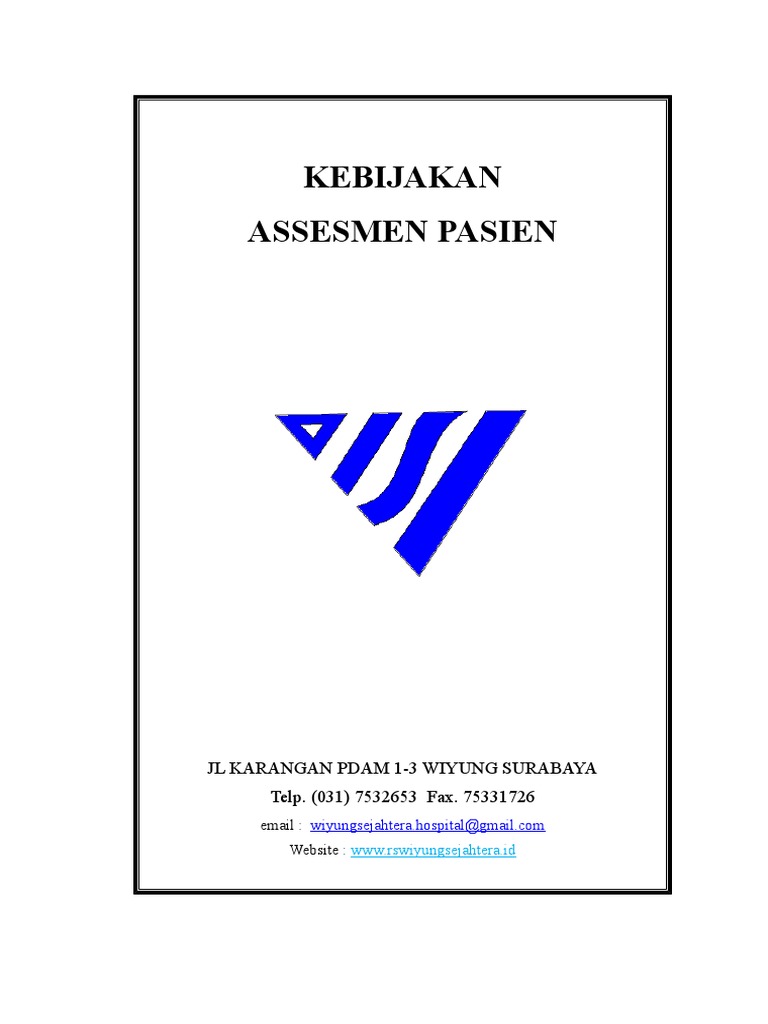 Cover Kebijakan Asesmen Pasien | PDF