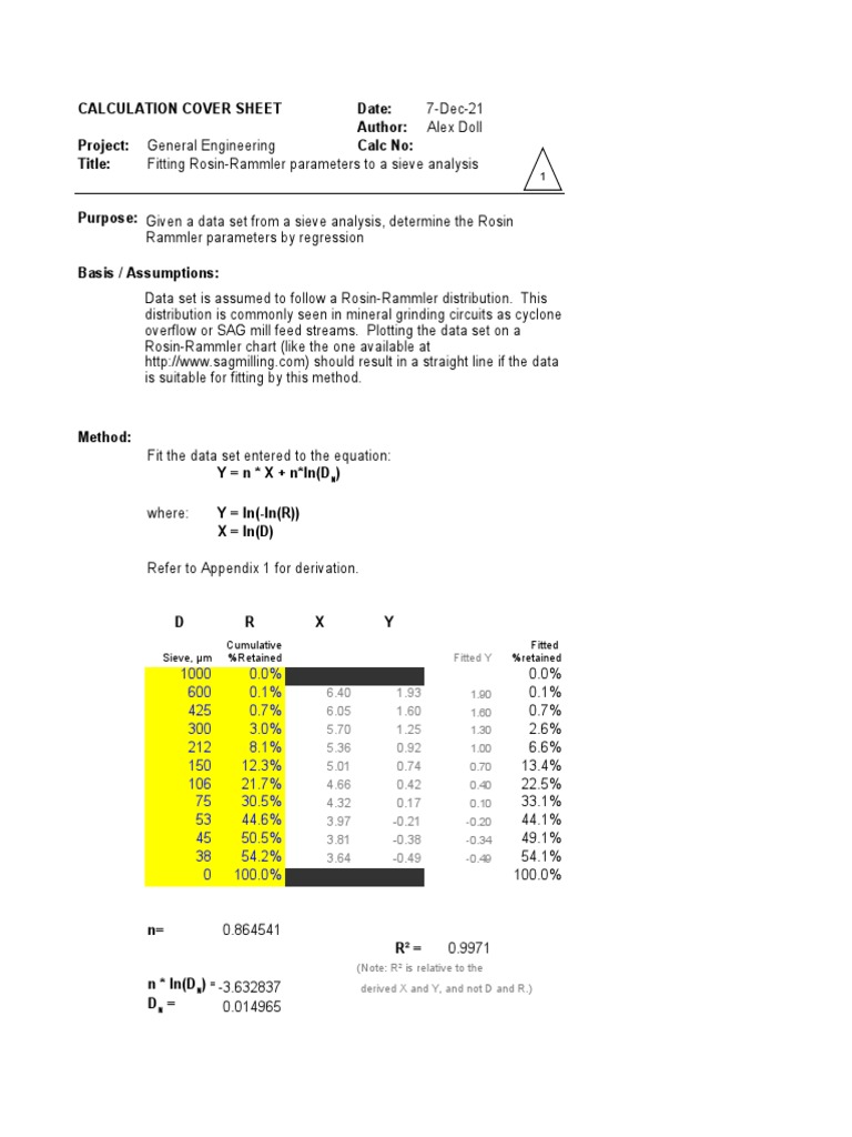 Calculation Cover Sheet Date: Author: Project: Calc No: Title | PDF ...