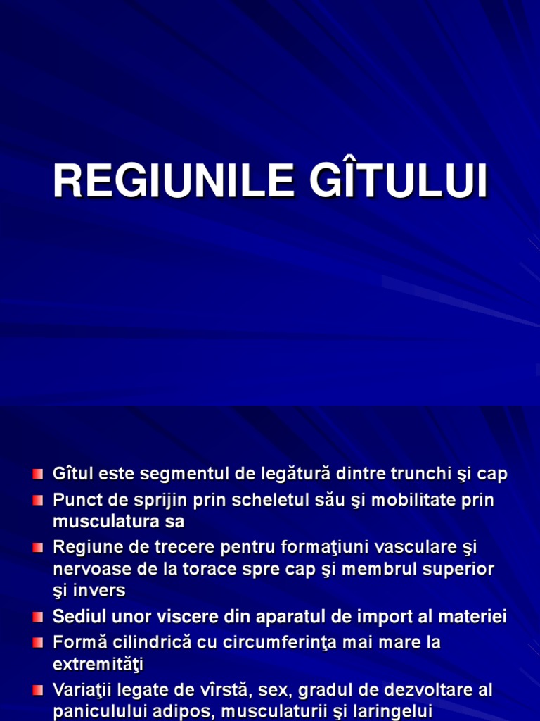 Regiunea Gatului Anatomie | PDF