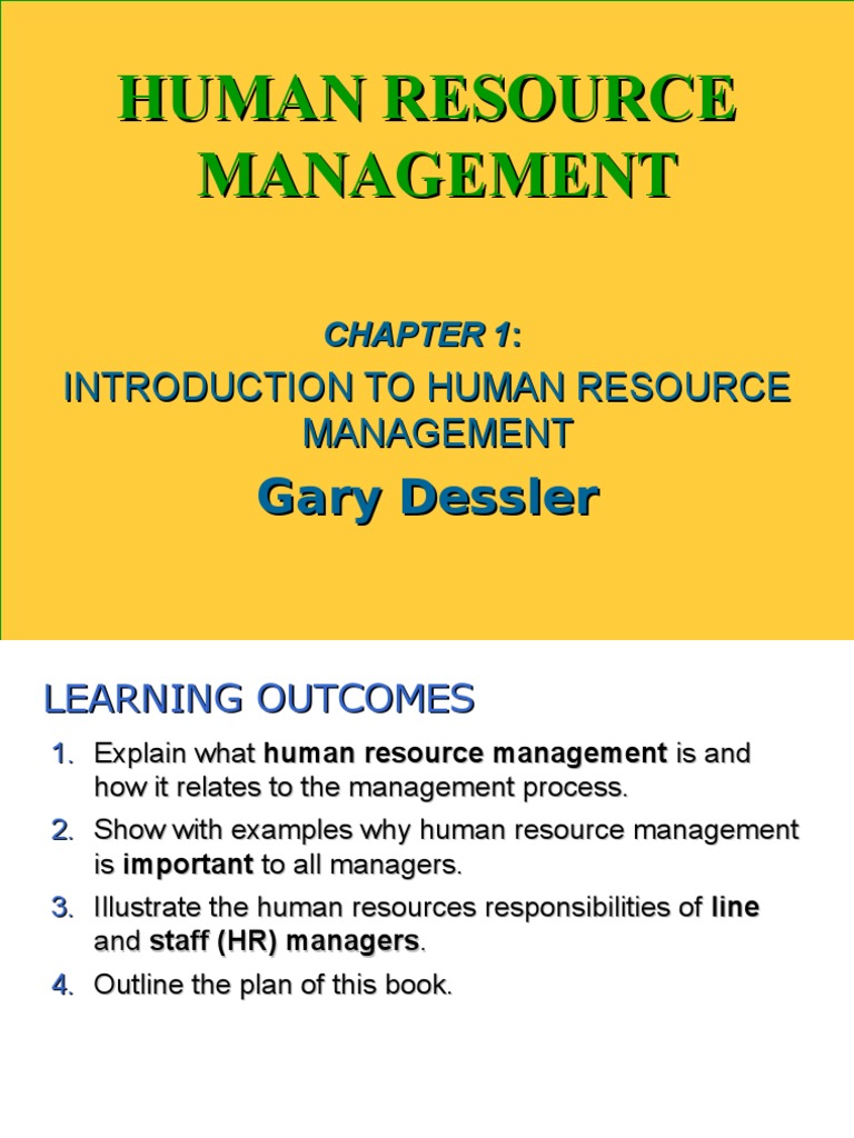 HRM - PPT - Ch. 01 | PDF | Human Resource Management | Human Resources