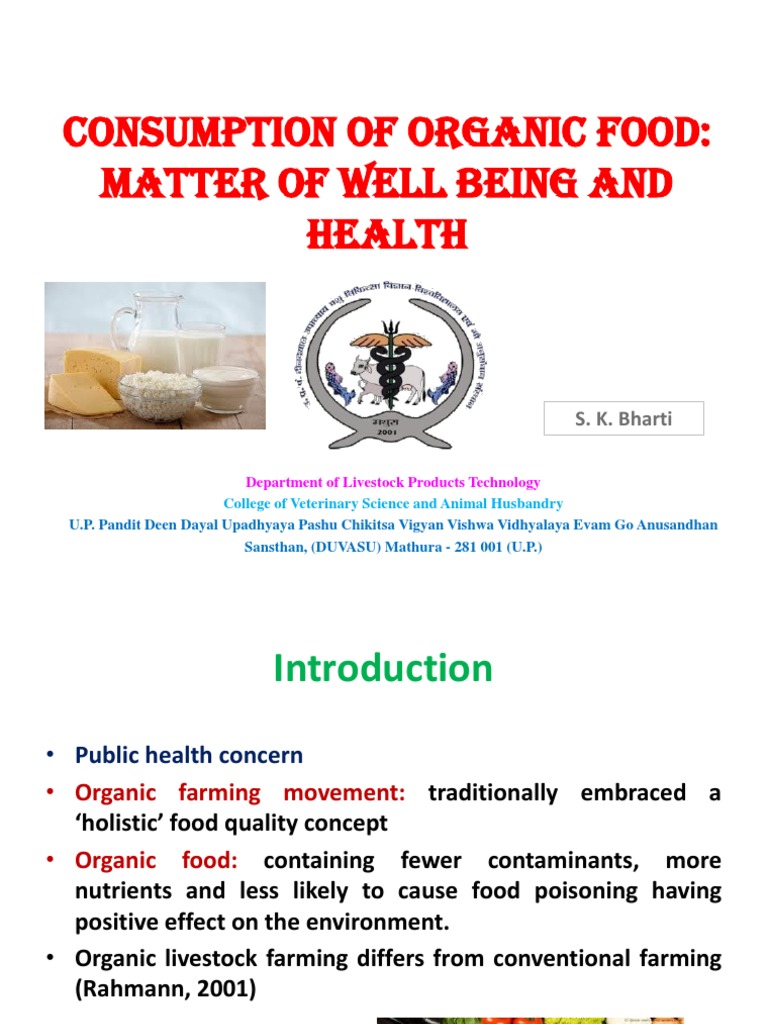 Consumption of Organic Food: Matter of Well Being and Health | PDF ...