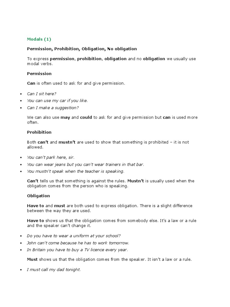 Modals | PDF | Self-Improvement