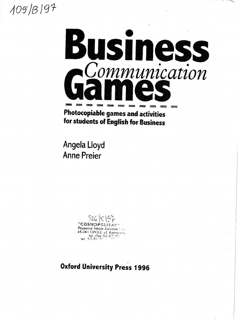 Business Communication Games PDF | PDF