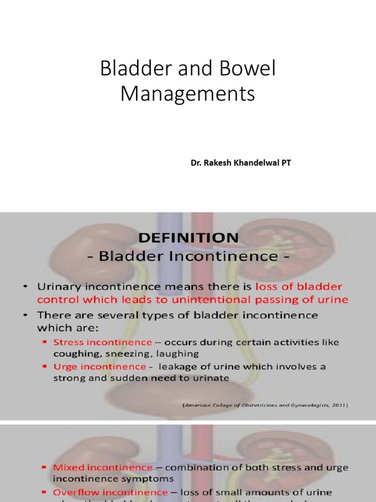 Bladder and Bowel Managements | PDF | Urinary Bladder | Spinal Cord Injury
